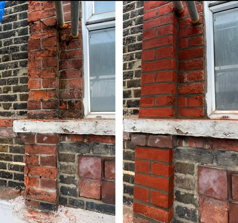 Spalled brickwork restoration - Daniel Restoration Ltd