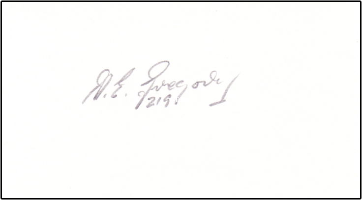 Gregory, Albert - pencil signature - CCB Aviation