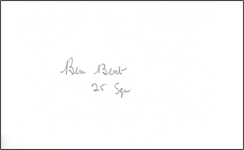 Bent, Benjamin - pencil signature - CCB Aviation