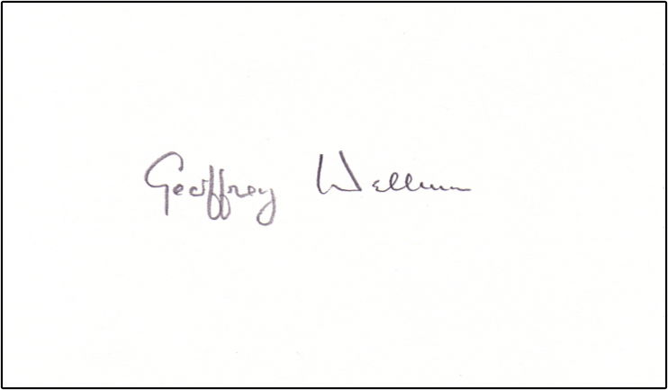 Squadron Leader Geoffrey Wellum signature