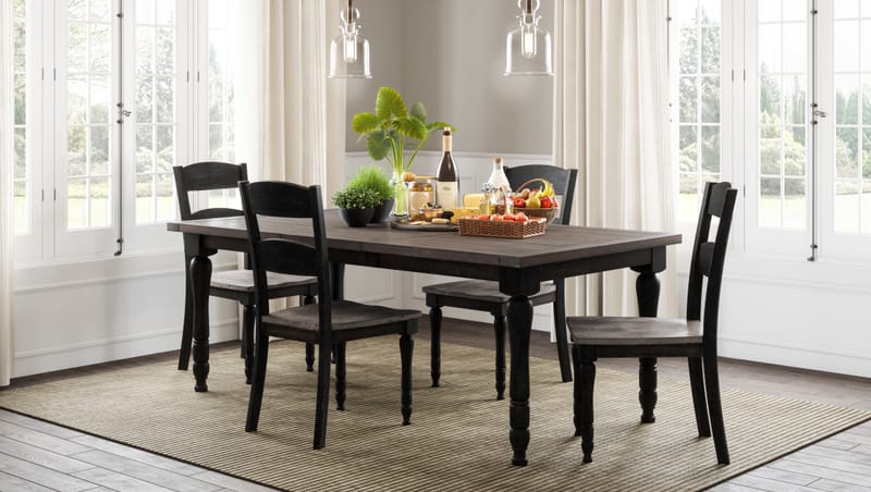 Madison County Extended Dinning Table with Bench in Barnwood - Shaw ...