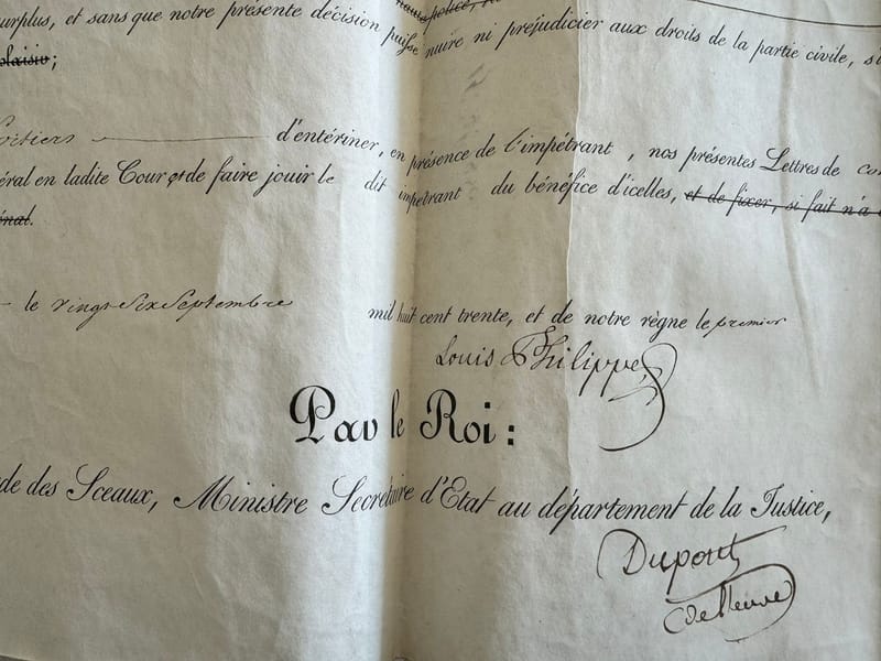 1762 Document semnat de Regele Ludovic XV-le - Librăria Cărților Antice
