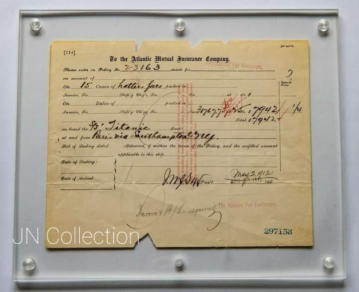 Titanic Insurance Document - Titanic Legacy