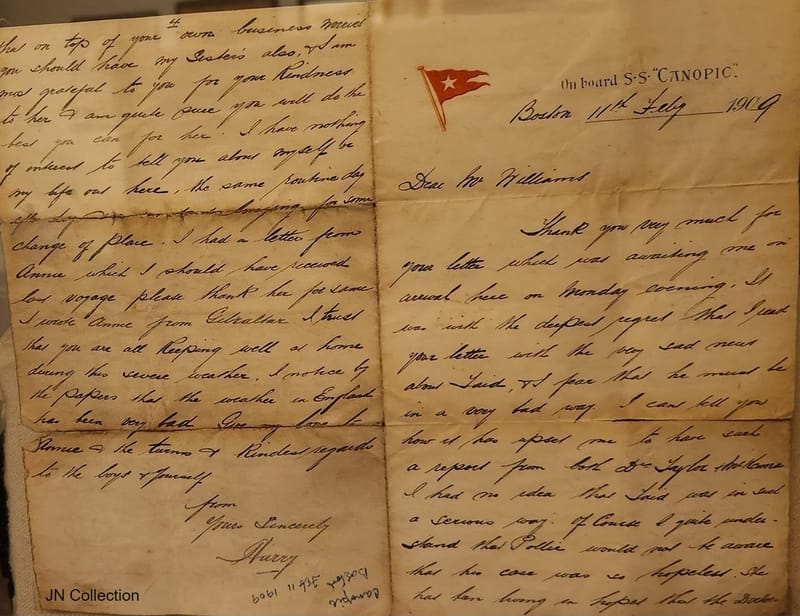 Chief Officer Henry Wilde Letter - Titanic Legacy