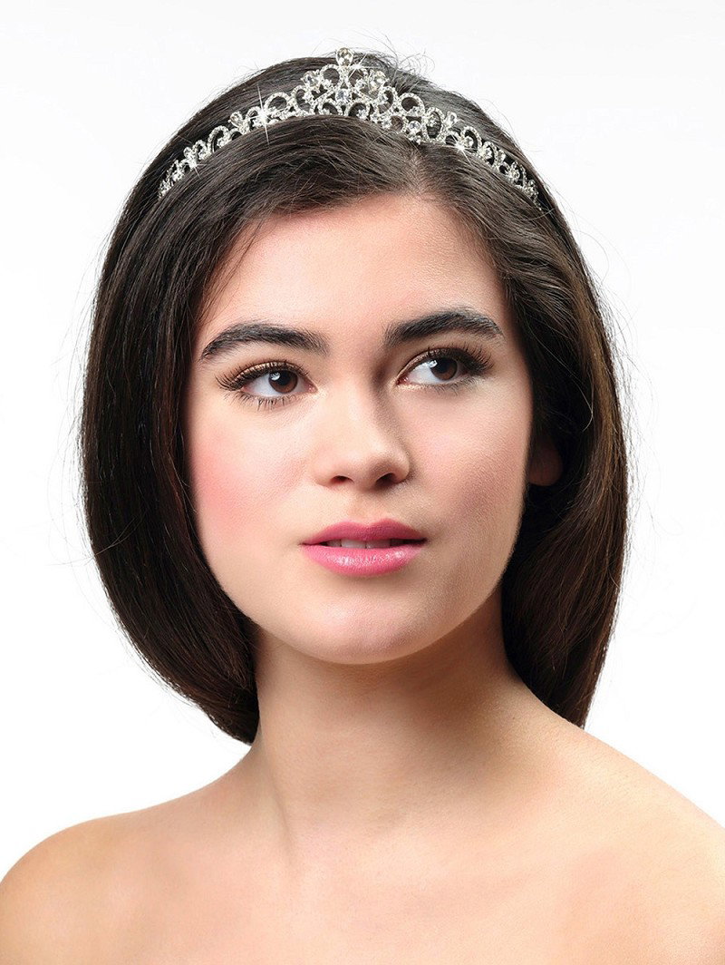Small Pointed Crystal Tiara | Elegant Rhinestone Headpiece
